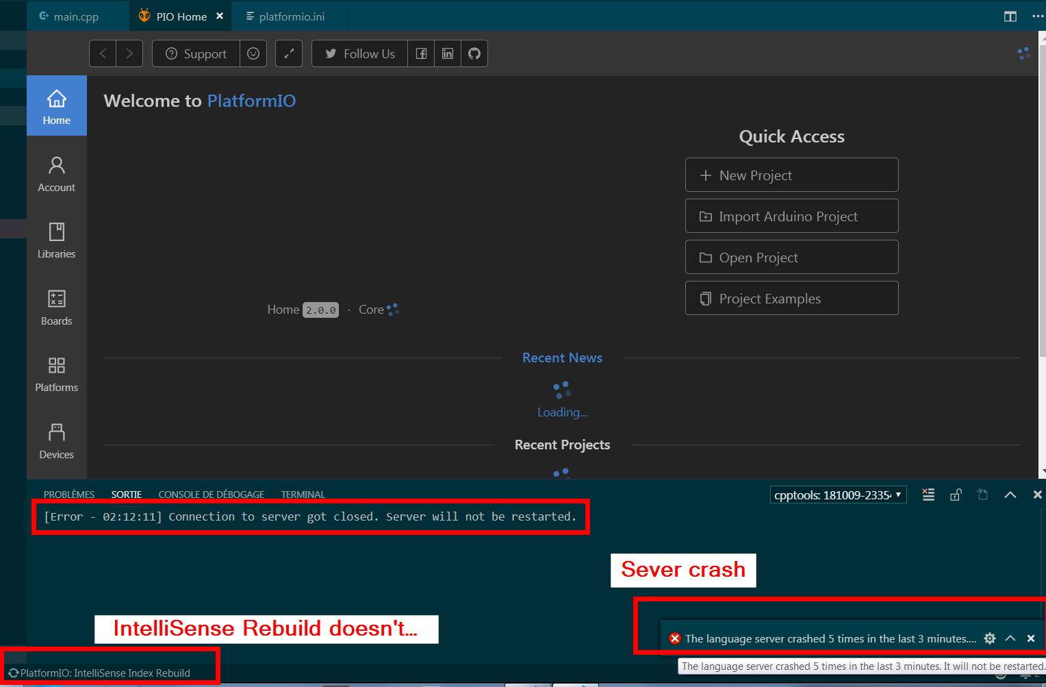 Home: Could not load boards list (critical bugs) · Issue #2159 · platformio/platformio-core · GitHub