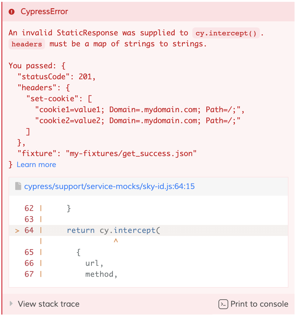 `cy.intercept` StaticResponse headers cannot contain multiple `Set-Cookie` header values · Issue ...