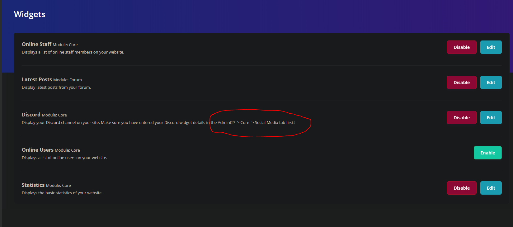 Discord widget instructions no longer accurate · Issue #1511 · NamelessMC/Nameless · GitHub