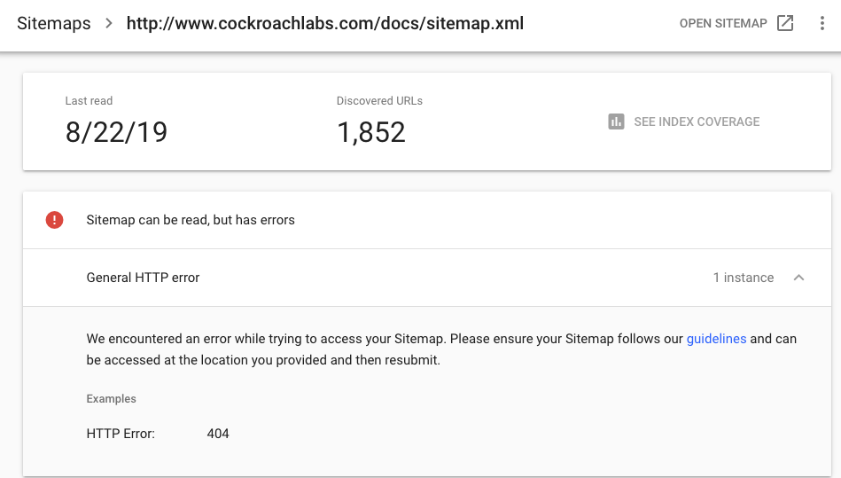 Docs sitemap is missing · Issue #5859 · cockroachdb/docs · GitHub