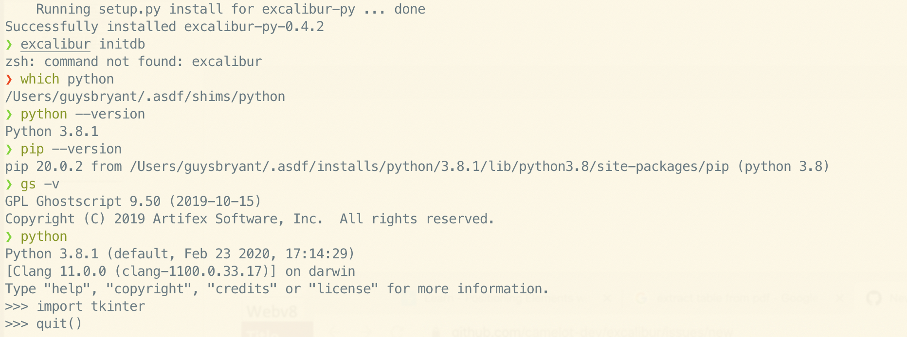 Install is broken · Issue #91 · camelot-dev/excalibur · GitHub