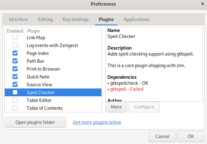 Can't install spell checker plugin · Issue #1190 · zim-desktop-wiki/zim ...