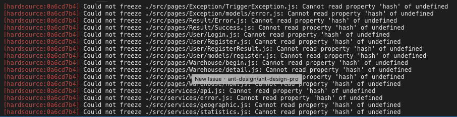 编译时出现 Cannot read property 'hash' of undefined · Issue #2575 · ant-design/ant-design-pro · GitHub