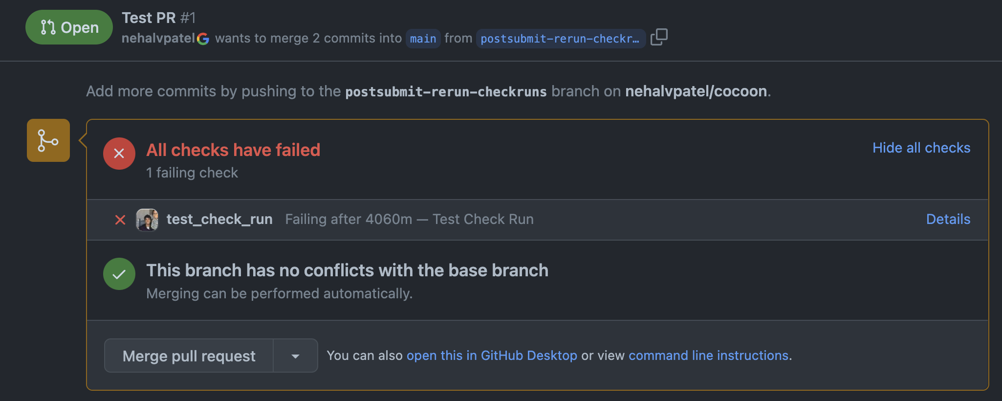 Fix postsubmit reruns triggered from GitHub UI · Issue #116739 · flutter/flutter · GitHub