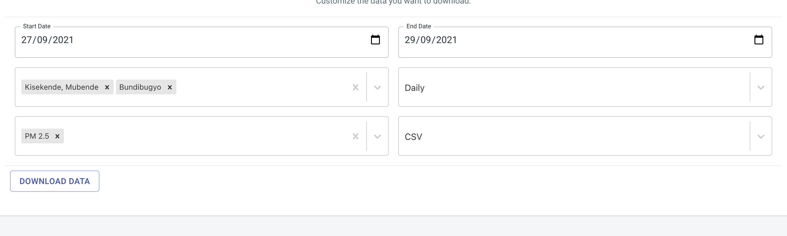 Issues with the data export feature. · Issue #393 · airqo-platform/AirQo-frontend · GitHub