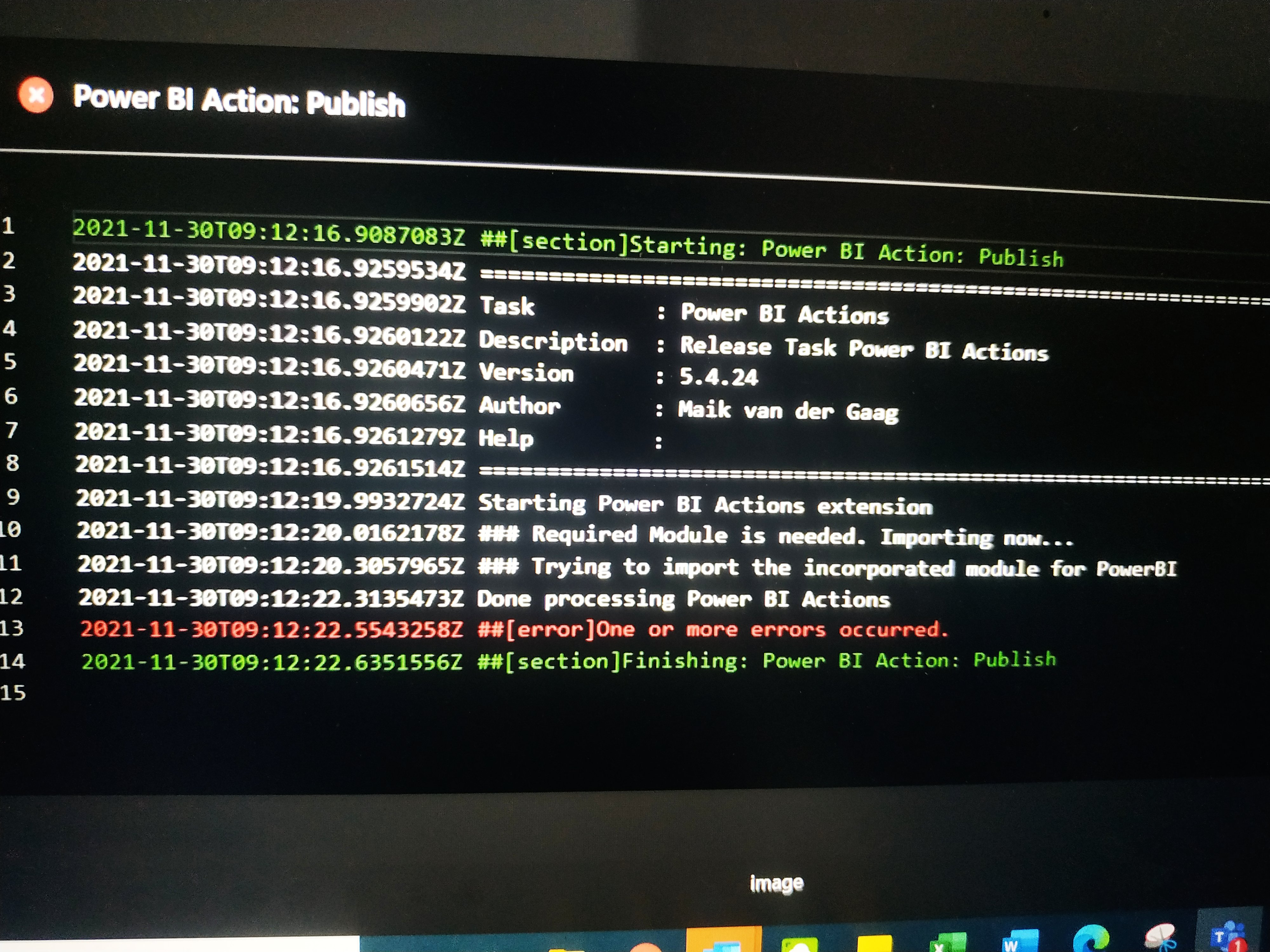 Power Bi Action Publish Error One Or More Errors Occured · Issue 349 · Maikvandergaagmsft