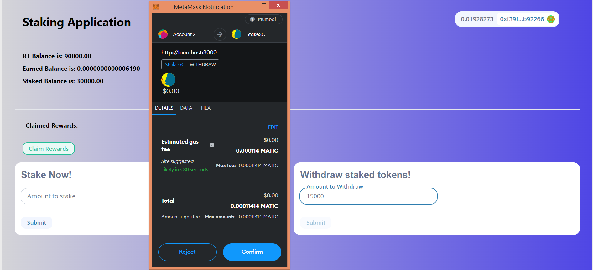 GitHub - josamuna/StakingDApp: Staking DeFi Demo Project