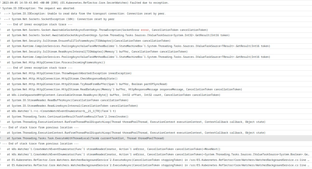System.IO.IOException: The request was aborted with 7.0.151 · Issue ...