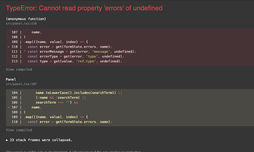 Latest Devtools Throws Error W Latest Hook Form · Issue 51 · React Hook Form Devtools · Github