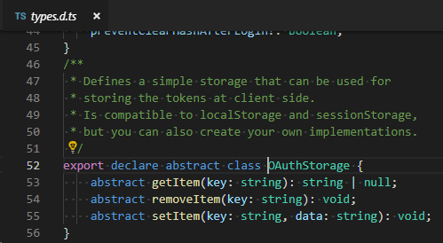 getAccessToken() return type should be string | null, not just string ...
