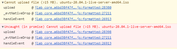Remove 15MB upload limit · Issue #9601 · jupyterlab/jupyterlab · GitHub