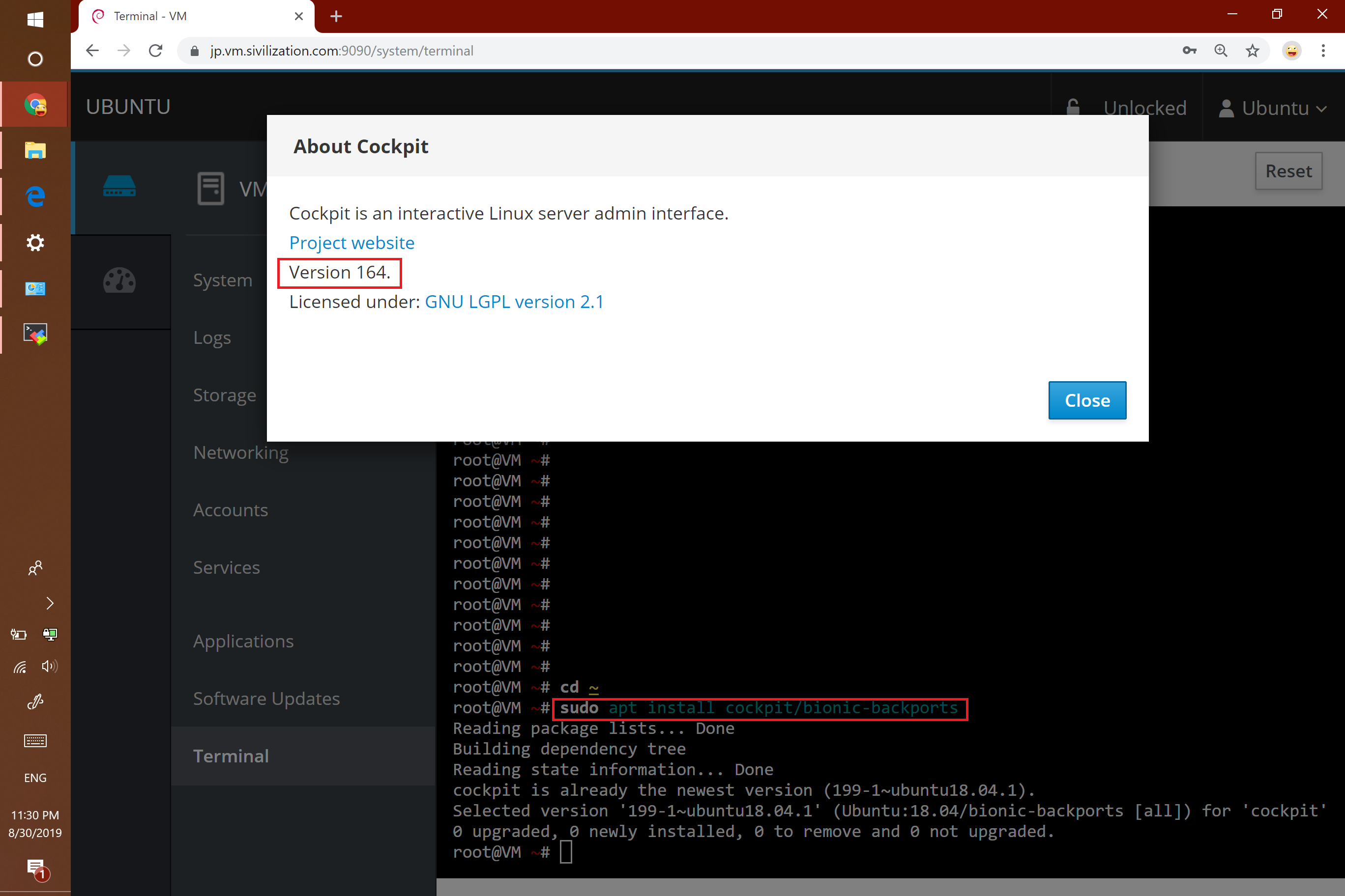 cockpit/bionic-backports not work · Issue #12668 · cockpit-project/cockpit · GitHub