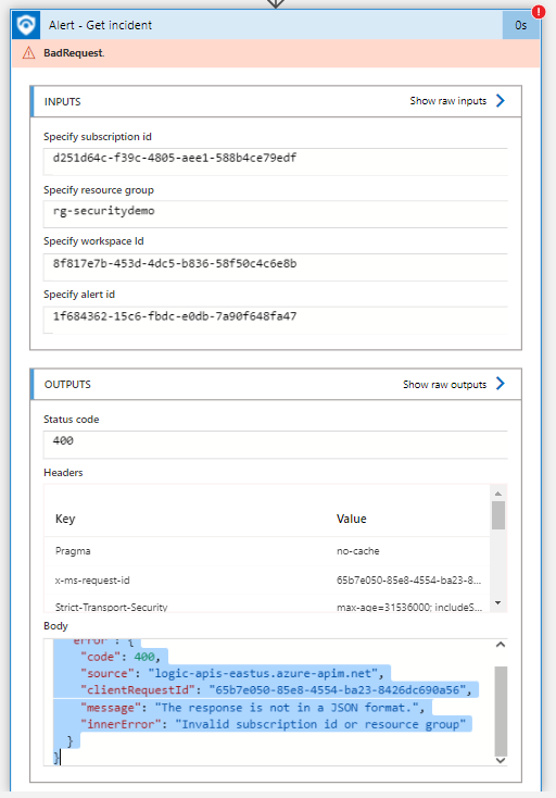 Sentinel Play Books : Issue with action 'Alert - Get Incident' · Issue ...
