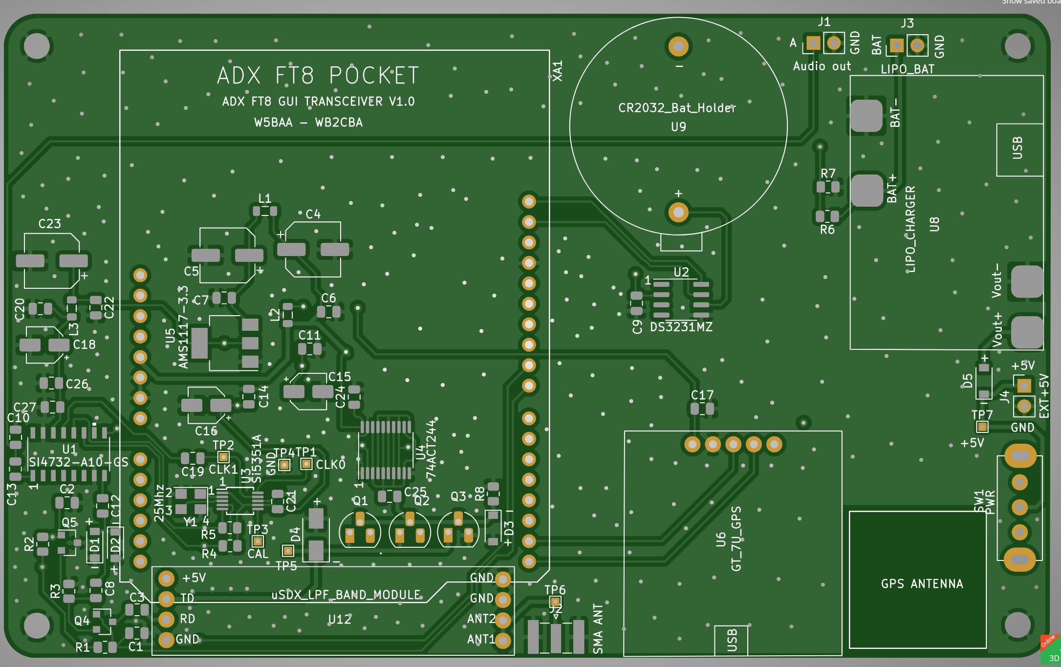 GitHub - chillmf/ADX-FT8-Pocket: A Self Contained 500mWatt FT8 HF Transceiver Using SiLabs ...