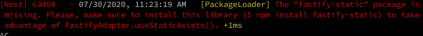 17-mvc-fastify - The "fastify-static" package is missing. · Issue #5167 · nestjs/nest · GitHub