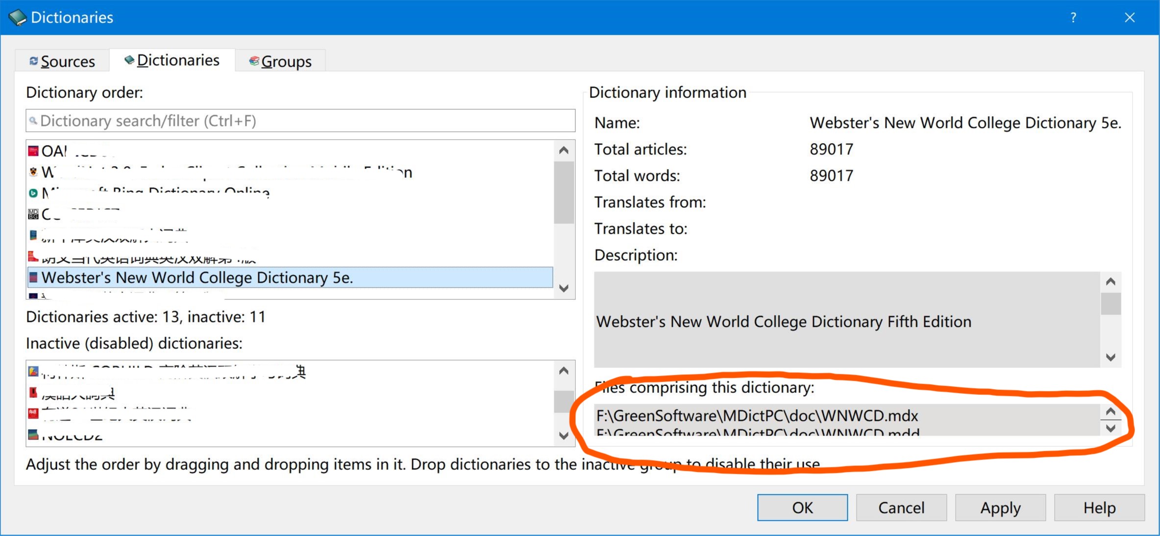 "File comprising this dictionary" box not resizeable · Issue #1106 · goldendict/goldendict · GitHub