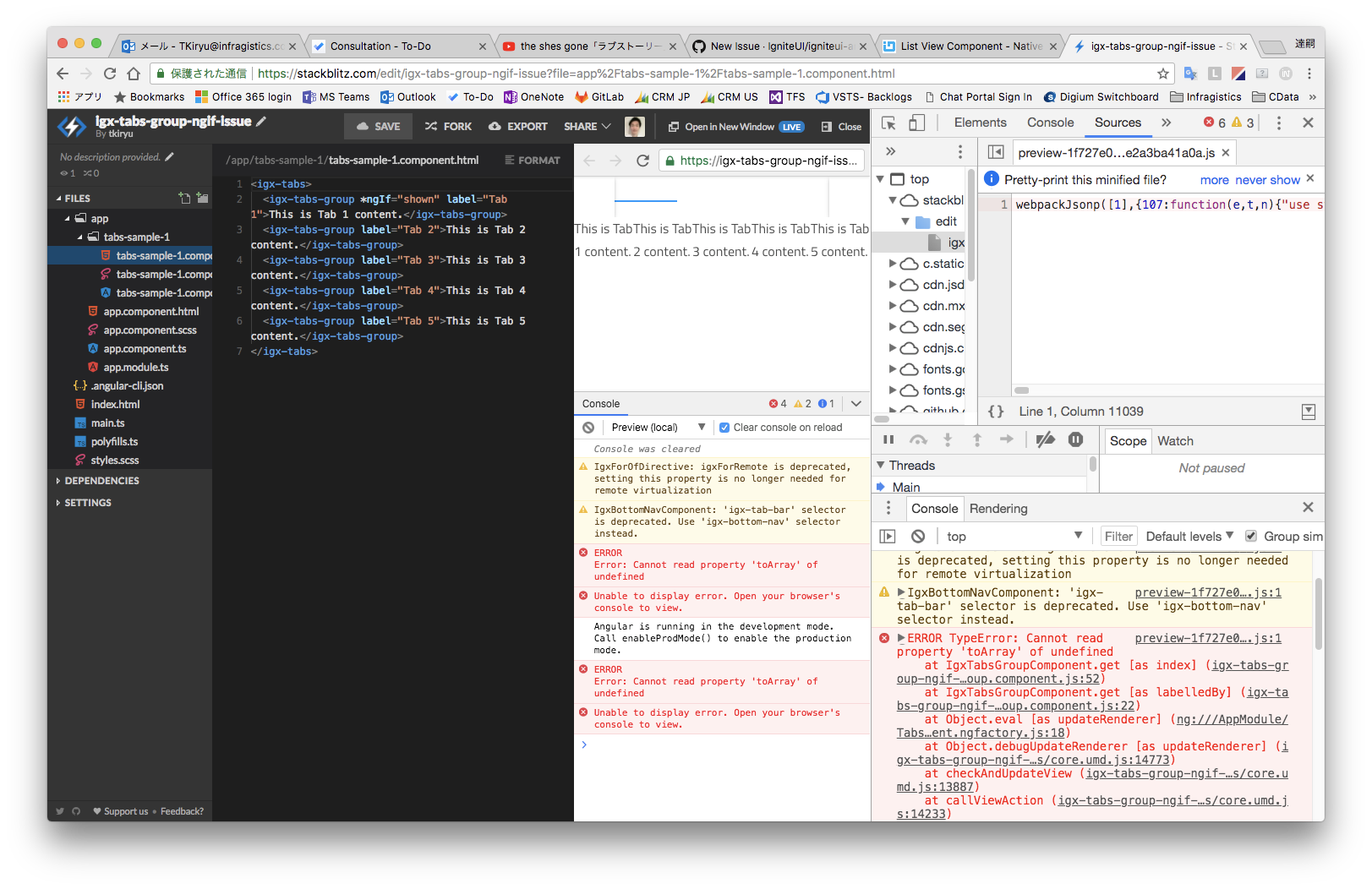 igx-tabs-group gets error when ngIf is applied to it. · Issue #1388 · IgniteUI/igniteui-angular ...