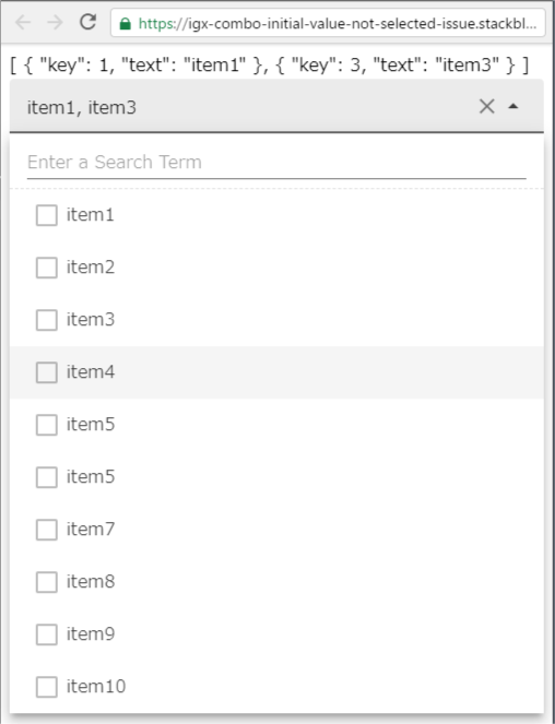 [igx-combo] initial values are not checked. · Issue #5217 · IgniteUI/igniteui-angular · GitHub