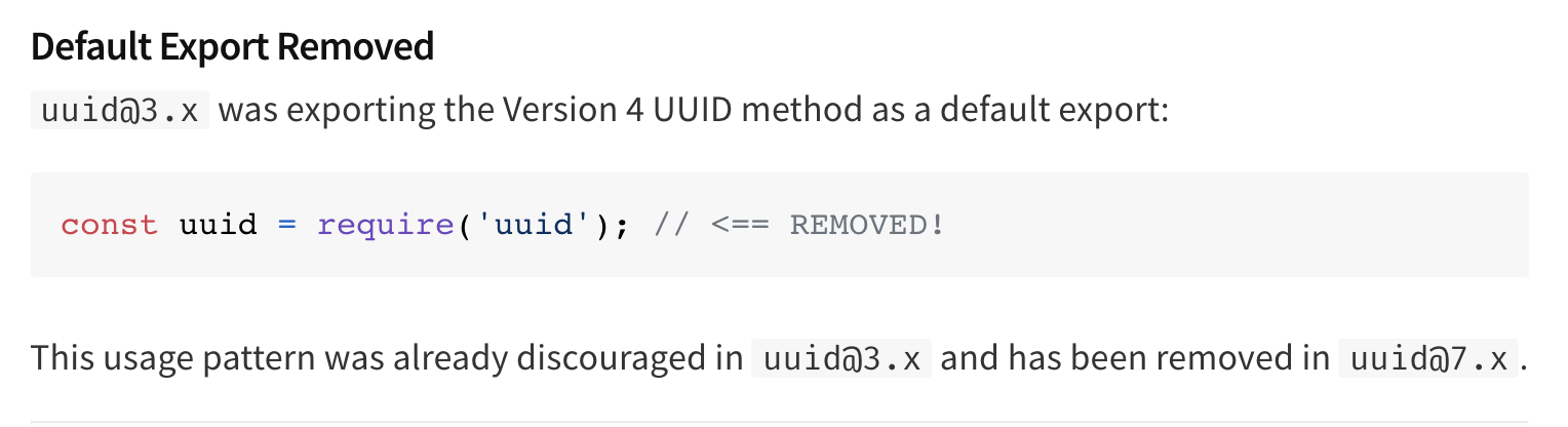 [uuid] uuid not using the exported version · Issue #3258 · carbon ...
