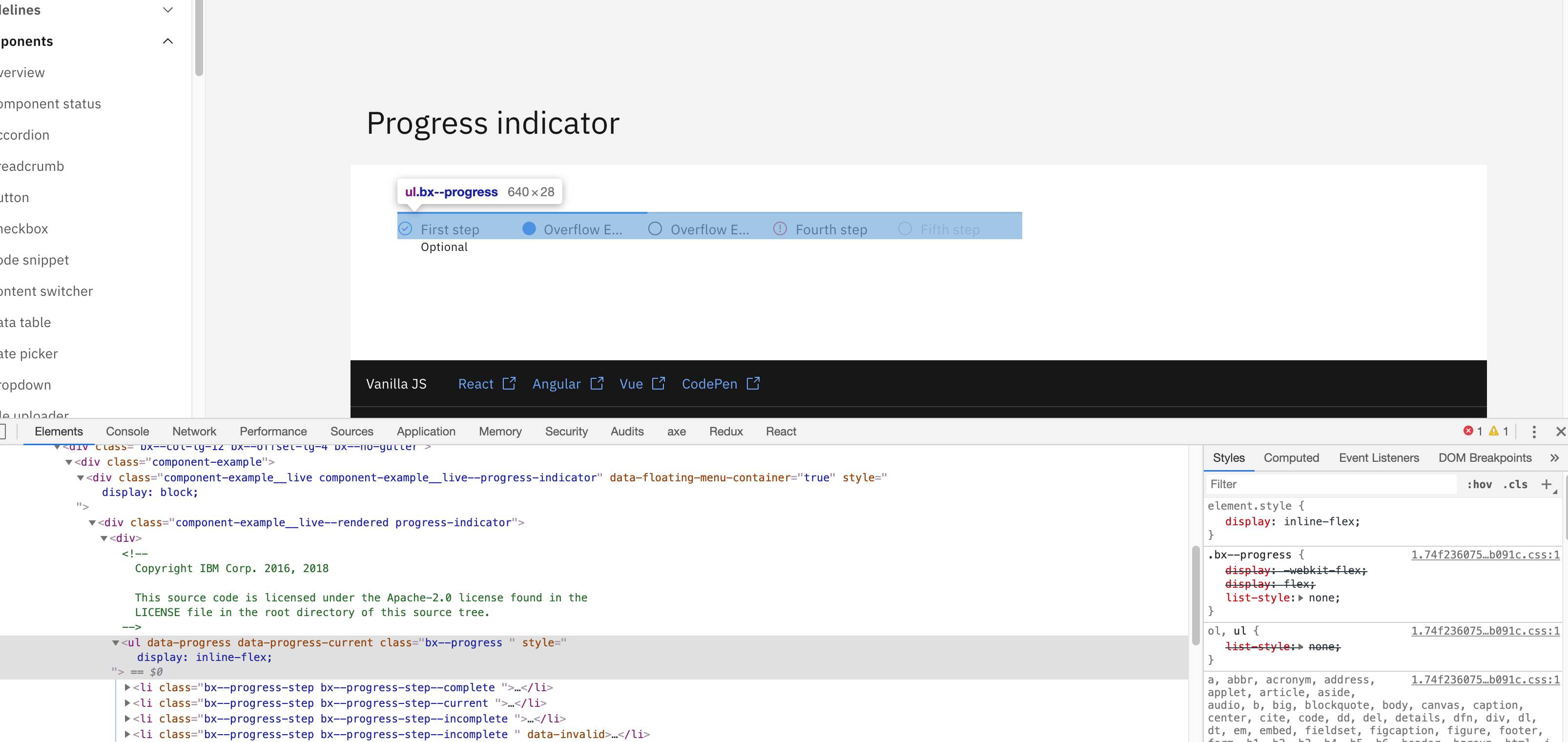Progress indicator breaks apart if container is not flexbox · Issue ...