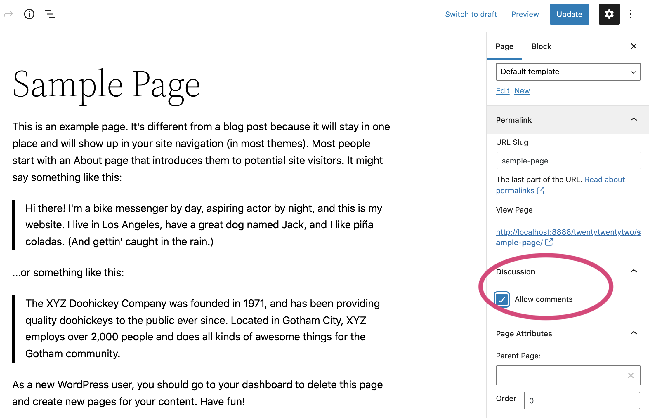 Add missing comments block to page template by audrasjb · Pull Request #127 · WordPress ...