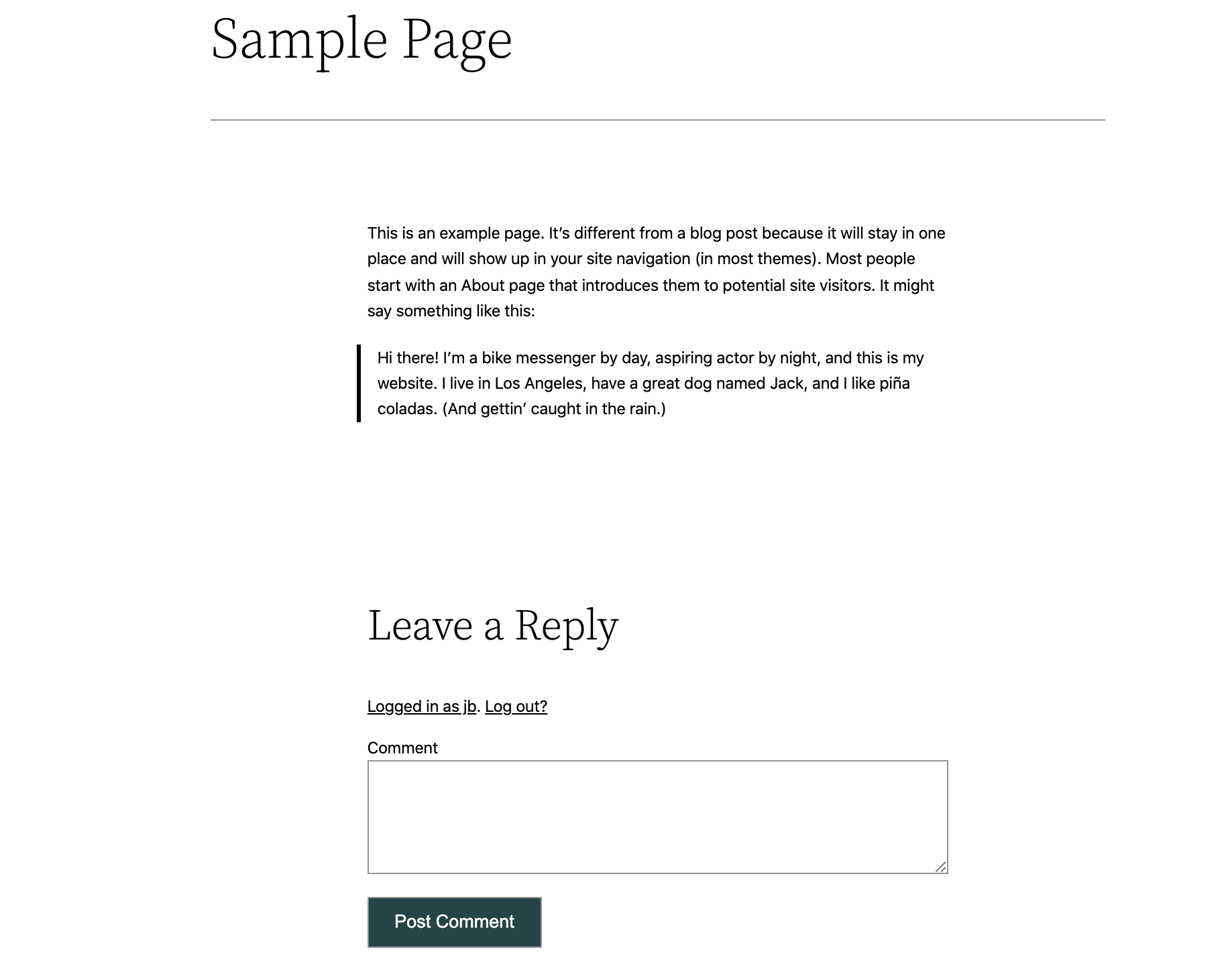 Add missing comments block to page template by audrasjb · Pull Request #127 · WordPress ...