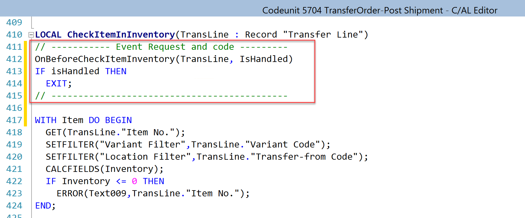 [Event Request] Codeunit 5704 TransferOrder-PostShipment · Issue #2764 ...