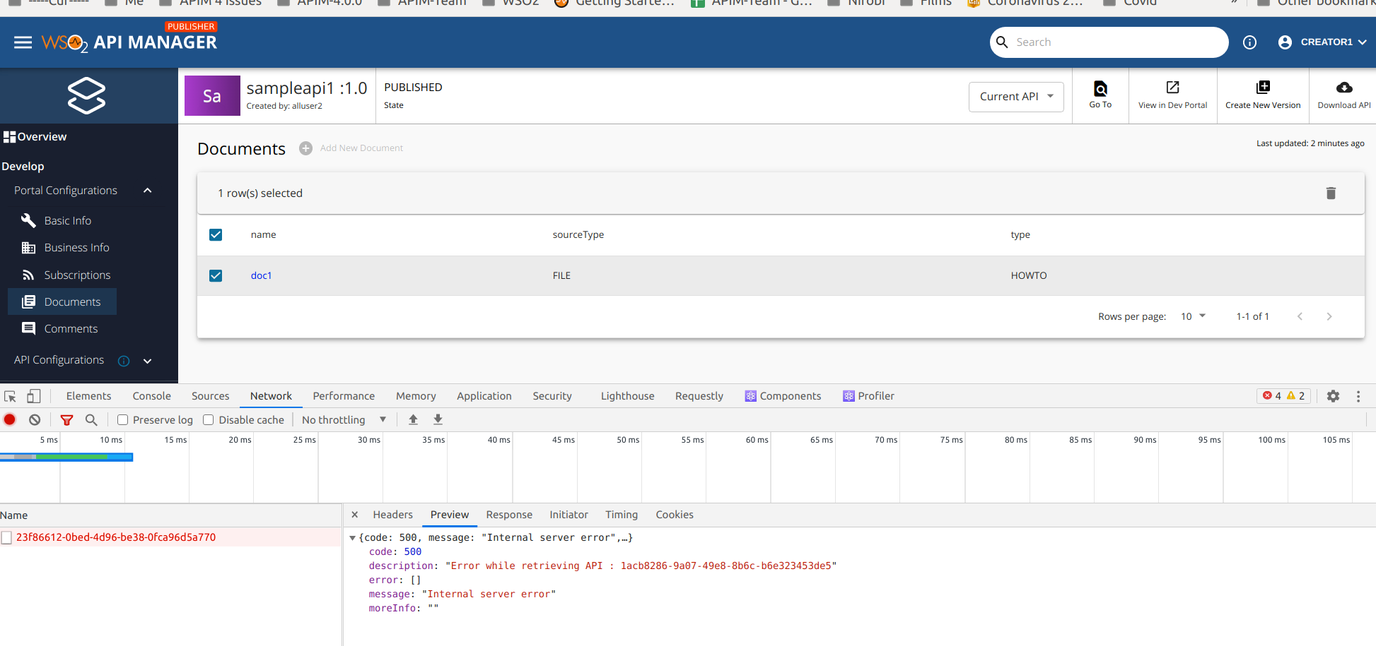 Creator User Trying To Delete A Doc Of A Published Api Gives 500 · Issue 11120 · Wso2product