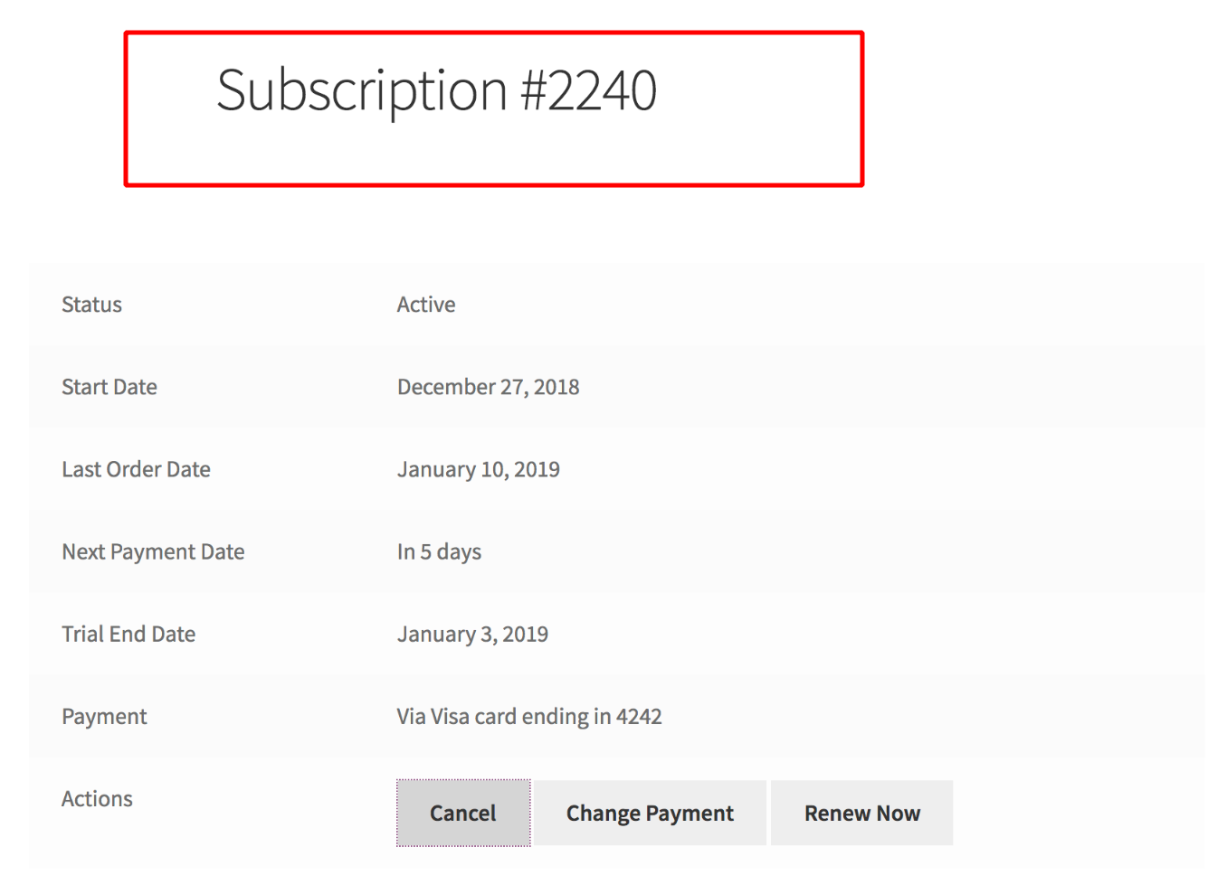 Unable to display "Subscription ID (#)" as title on "My account > Subscriptions" page on ...