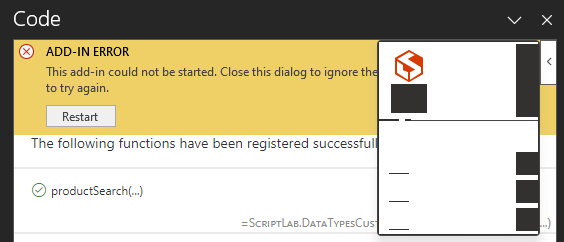 Productsearch Sample Function Fails To Run · Issue 1011 · Officedev Script Lab · Github