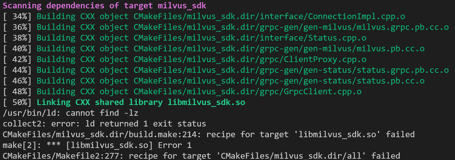 cannot find -lz when compiling c++ sdk from source · Issue #2570 ...