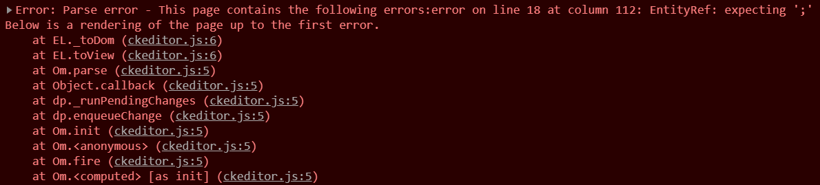 Parse error on init with