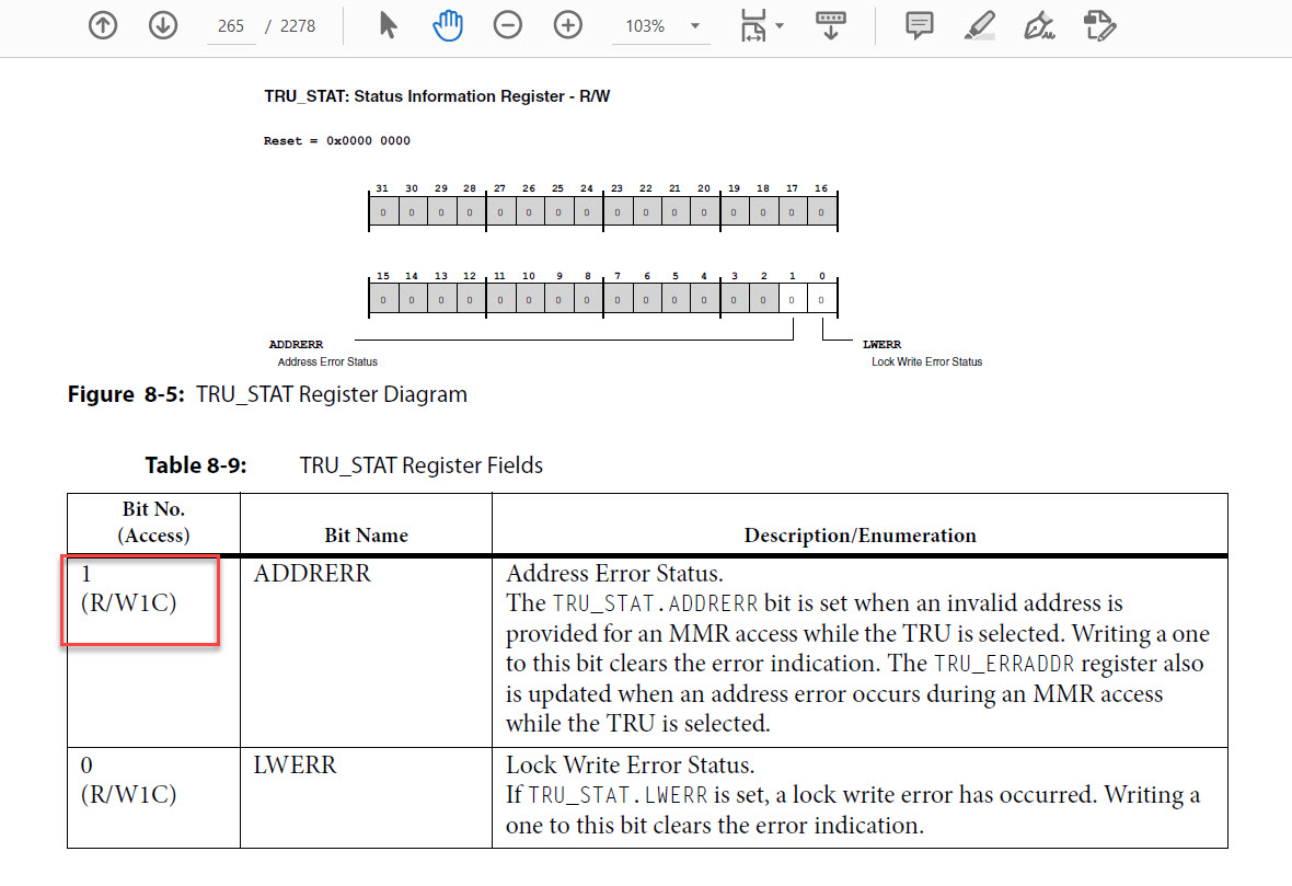 Access display should be W1C and not rw, woclr · Issue #22 · SystemRDL/PeakRDL-html · GitHub