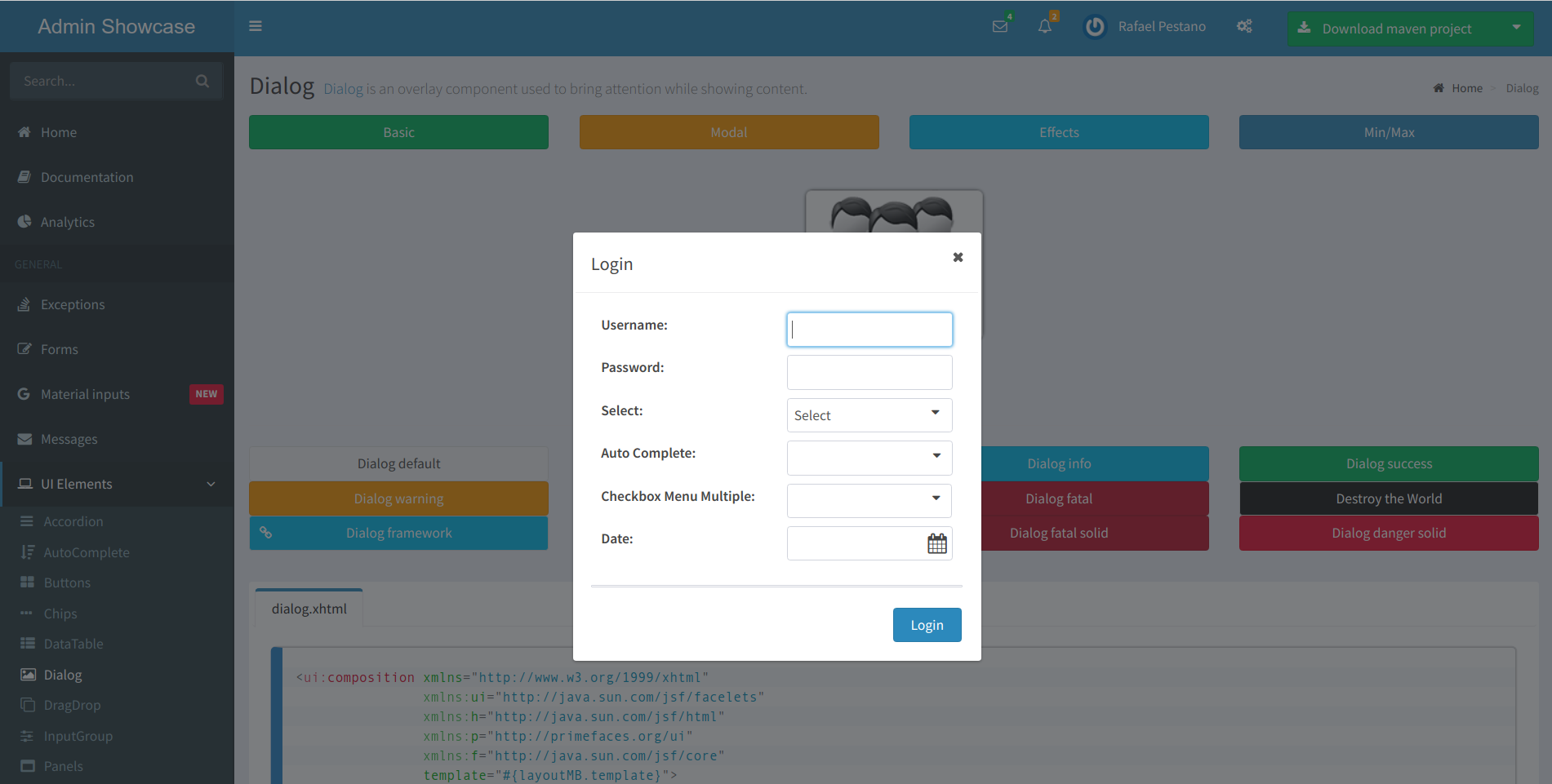 Dialog modal must overlay topbar as in AdminLTE modals · Issue #163 · adminfaces/admin-theme ...
