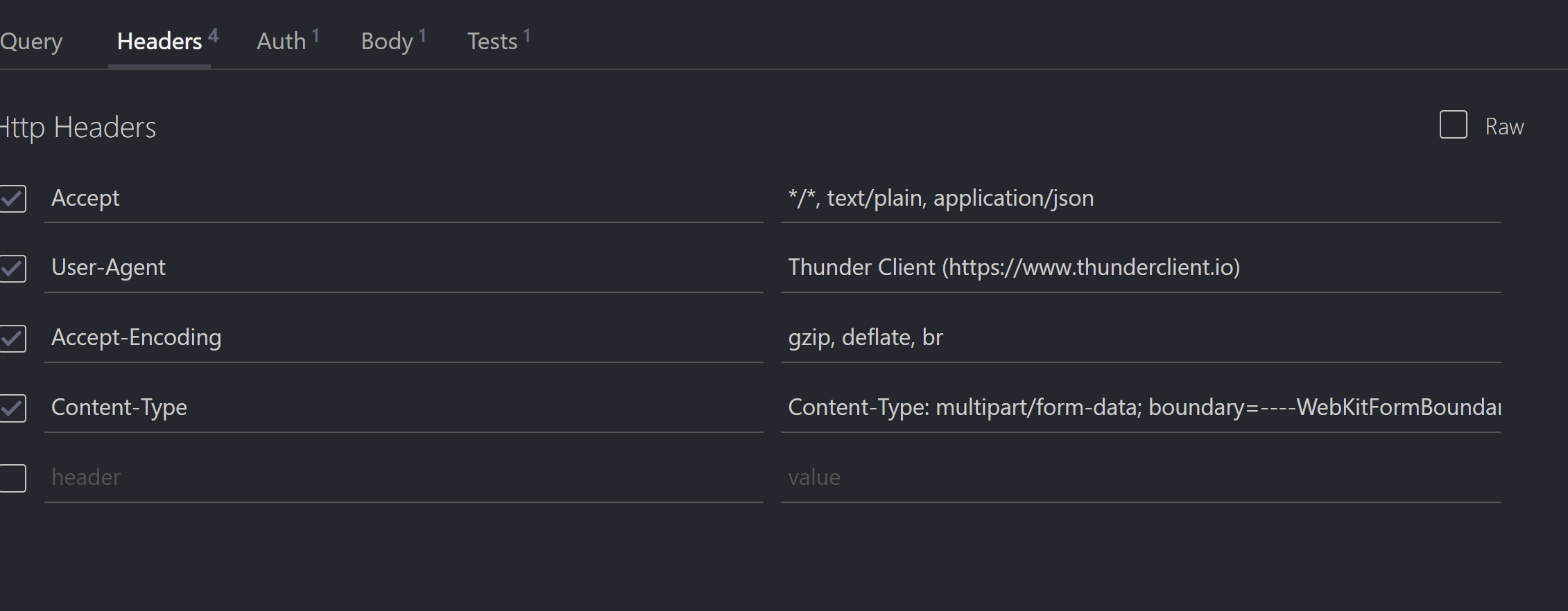 How Define Multipart Content Type · Issue 337 · Thunderclientthunder Client Support · Github