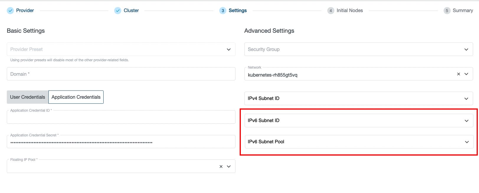 Add IPv6 subnet and IPv6 subnet pool boxes to OpenStack cluster wizard · Issue #4469 ...