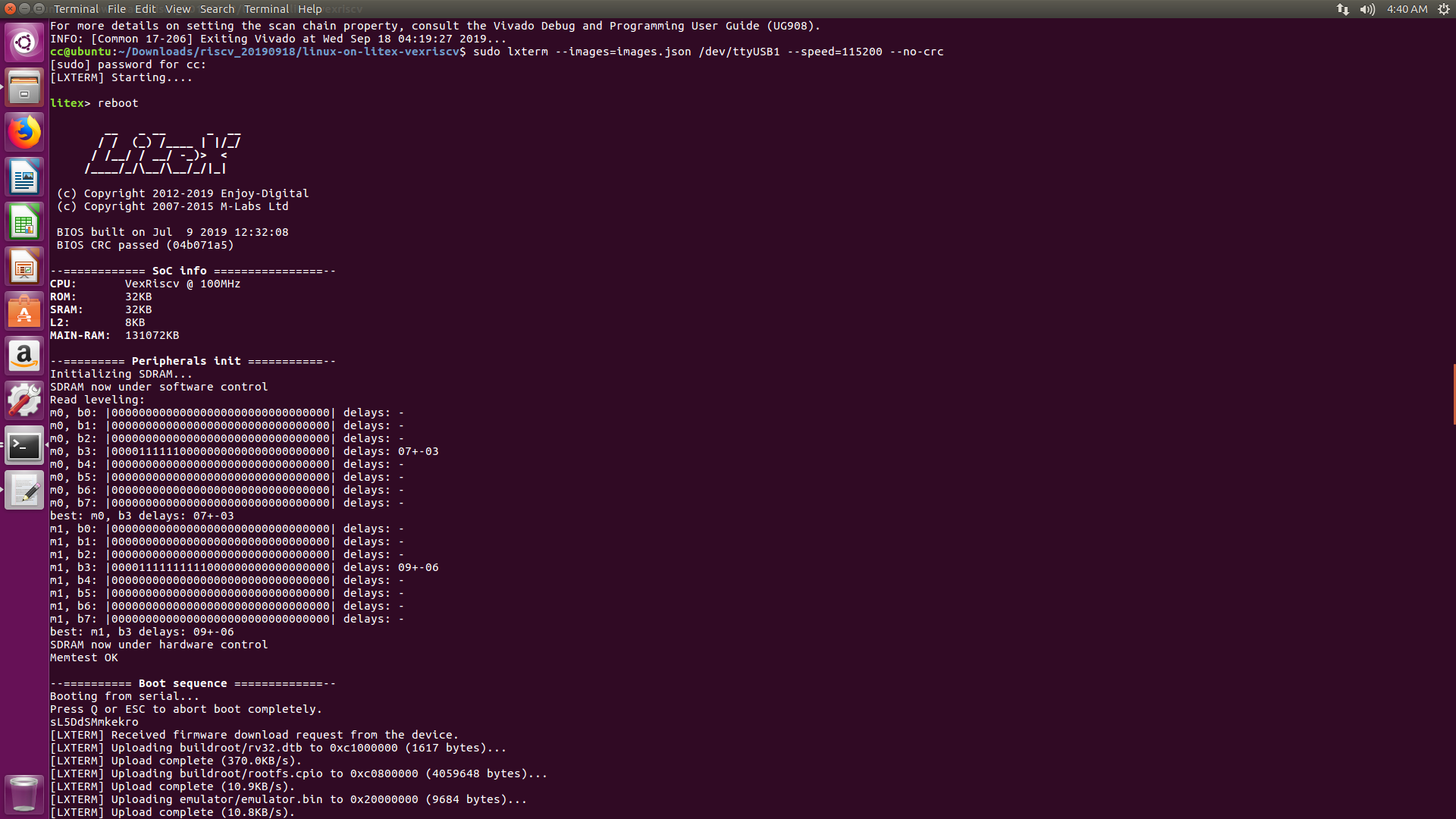 run in NEXYS4DDR stalled, and Simulation stalled in boot Linux · Issue #48 · litex-hub/linux-on ...
