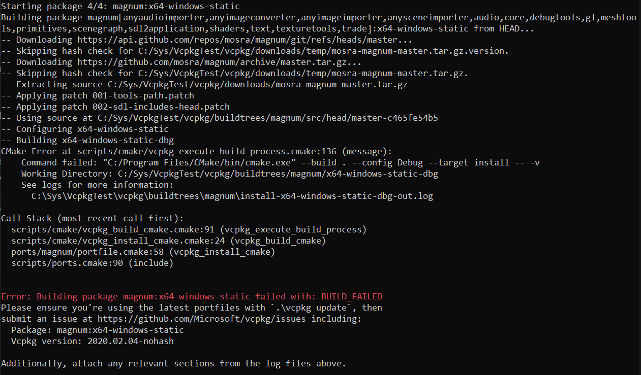 [magnum & magnum-integration] build failure · Issue #11143 · microsoft/vcpkg · GitHub