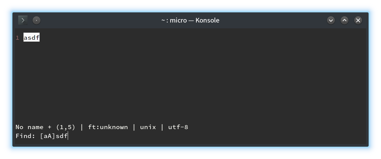 Find/search with regular expression ? · Issue #1560 · zyedidia/micro · GitHub