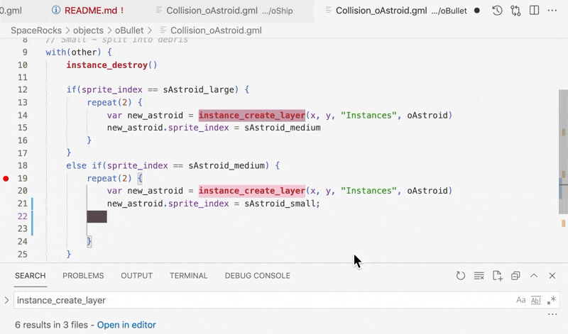 Intellisense Should Work For Variables In Current File Open Files And Or All Gml Files In
