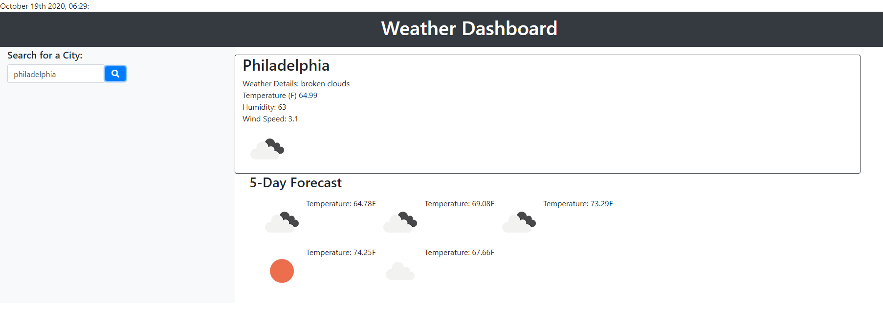 GitHub - canahuate16/Weather-Dashboard: This Website connects to a ...