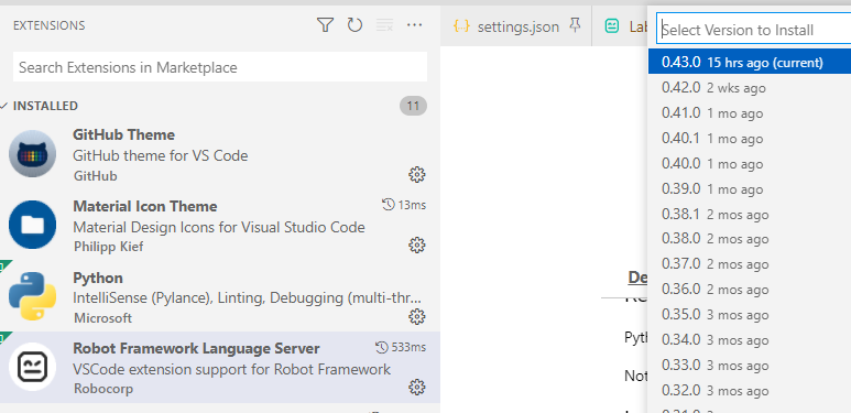 Need to restart Vs Code for changes to be taken into account · Issue #623 · robocorp ...