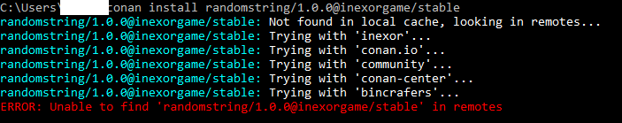 Question: What does "ERROR: . [Remote: ci]" mean? · Issue #2323 · conan ...