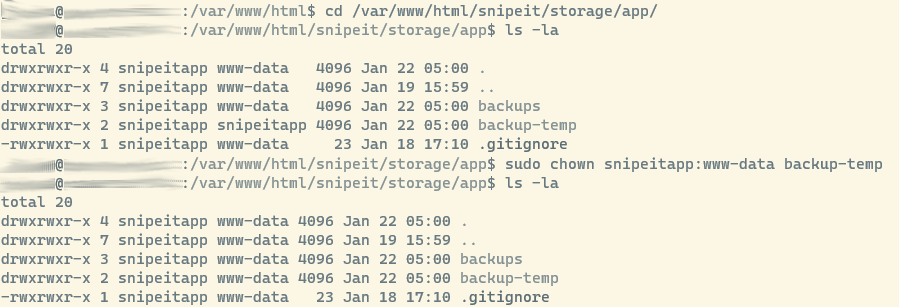 Error when generating a new backup from web portal. · Issue #12401 · grokability/snipe-it · GitHub