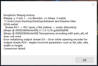 Can't record WebM · Issue #1477 · TASEmulators/BizHawk · GitHub