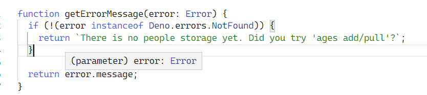 Deno.errors returns never if used with instanceof · Issue #10640 · denoland/deno · GitHub