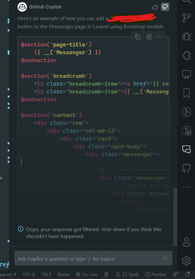 Oops Your Response Got Filtered Vote Down If You Think This Shouldnt Have Happened · Issue