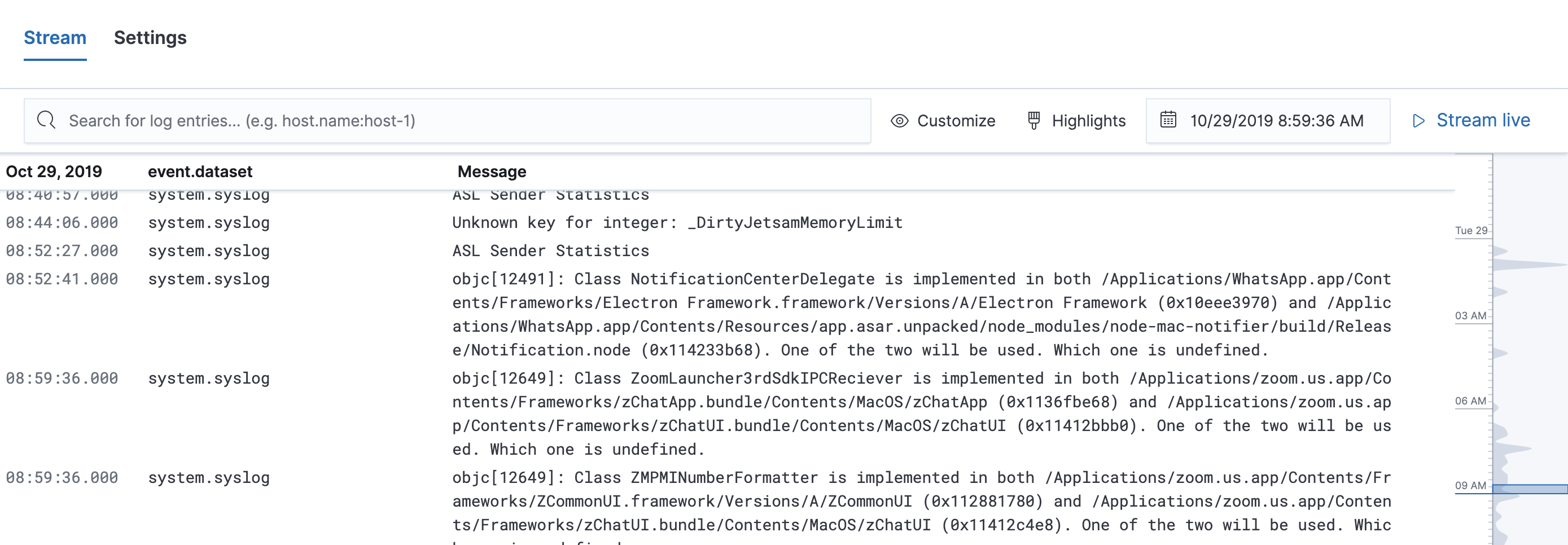 [Discuss] How can we make logs stream UX more obviously actionable? · Issue #49728 · elastic ...