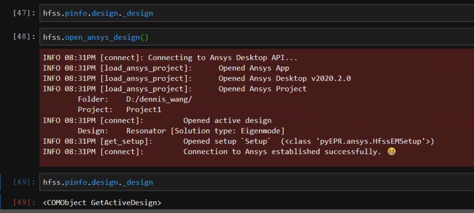 Bug when plotting Ansys report eigenmode deletes pinfo and prints ...