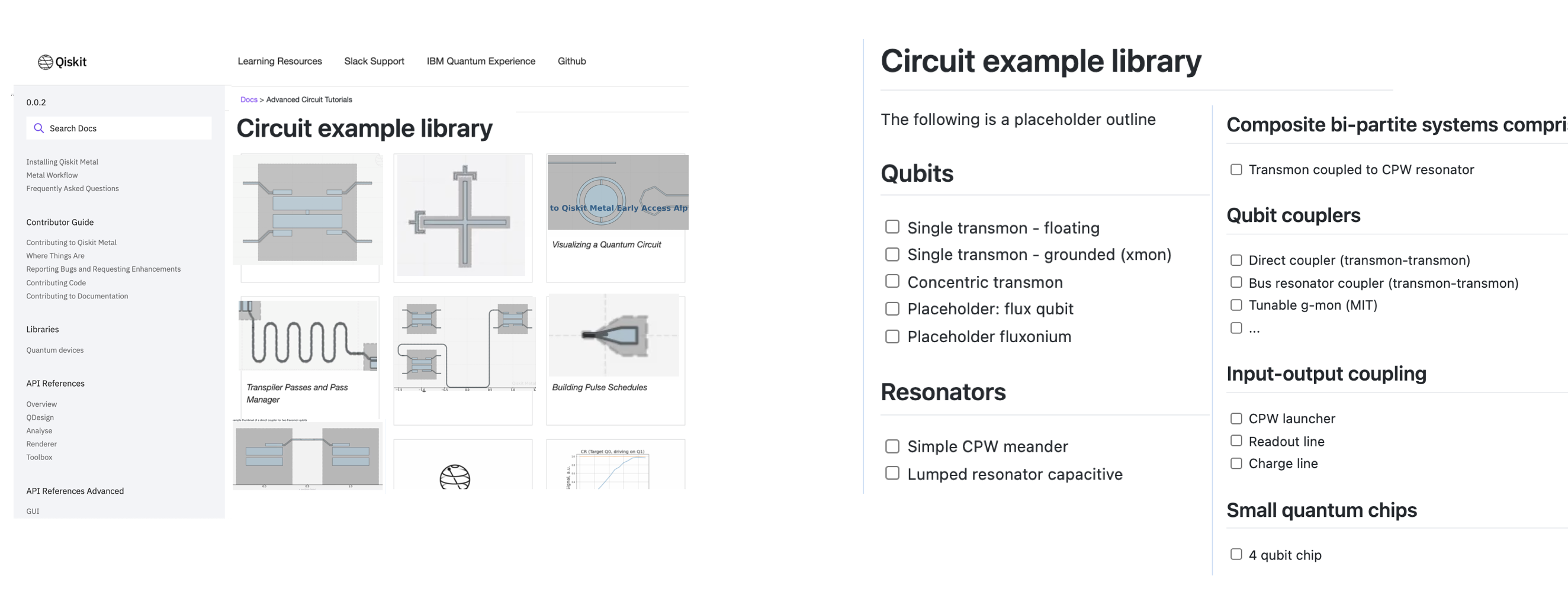 Example library of commonly used quantum devices and how to make them in metal with images and ...